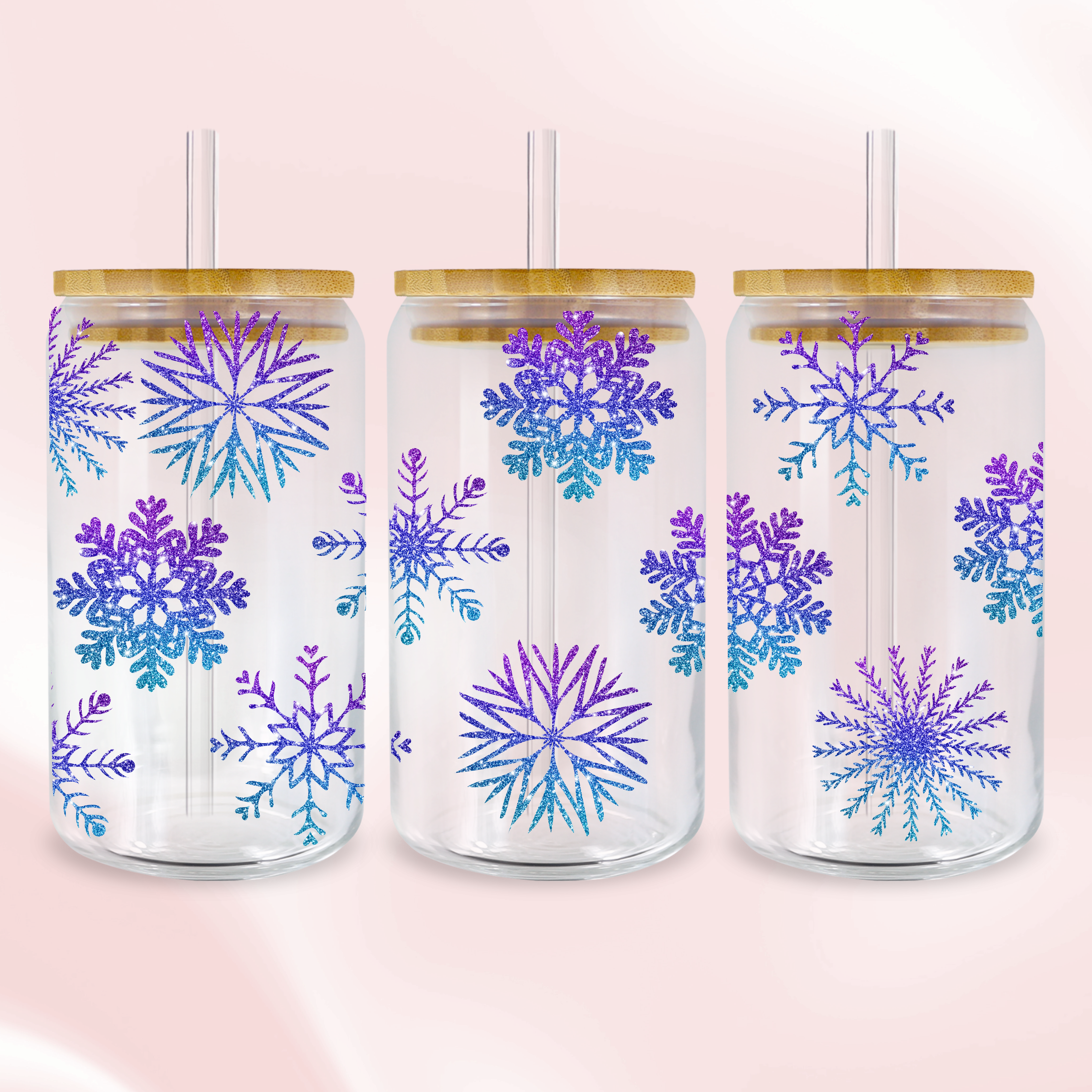 Snowflakes Wrap - Full Color UV DTF Wrap Easy Apply Permanent Transfer